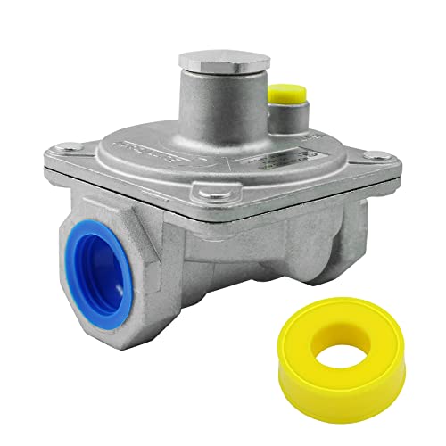MENSI Natural Gas Pressure Regulator with 3/4" FNPT Thread, 1/2 PSIG Inlet Pressure and 4"-10" WC Outlet For Grill, Stove Range Pipe Lines