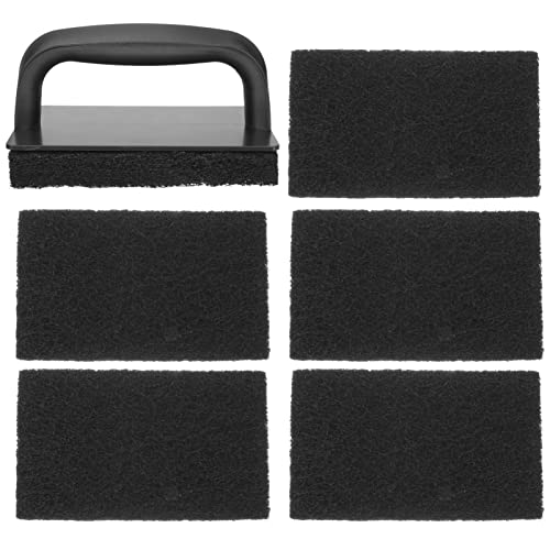 Happyyami Food Scraper Tool 1 Set Barbecue Rack Cleaning Brush BBQ Grate Cleaner Sponge Heavy Duty Griddle Scouring Pad Grill Rack Oil Remover for Home Kitchen Food Scraper