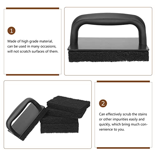Happyyami Food Scraper Tool 1 Set Barbecue Rack Cleaning Brush BBQ Grate Cleaner Sponge Heavy Duty Griddle Scouring Pad Grill Rack Oil Remover for Home Kitchen Food Scraper