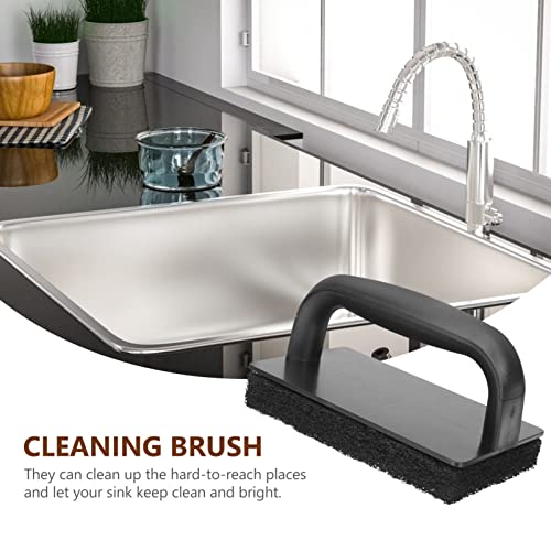 Happyyami Food Scraper Tool 1 Set Barbecue Rack Cleaning Brush BBQ Grate Cleaner Sponge Heavy Duty Griddle Scouring Pad Grill Rack Oil Remover for Home Kitchen Food Scraper