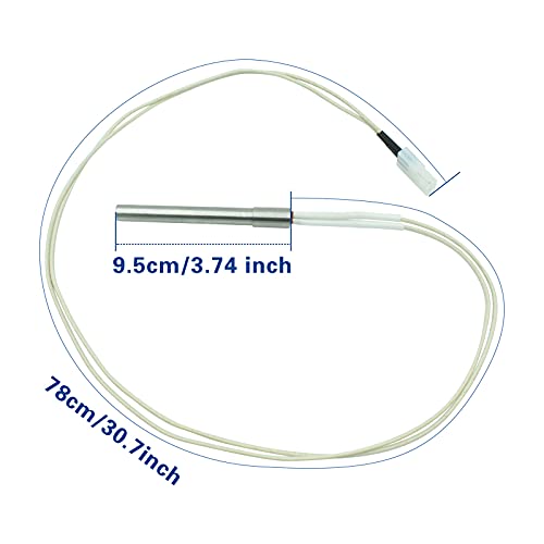 MENSI 120Volt Fire Burn Pot and Hot Rod Igniter Replacement Parts with Fuse Repair for Traeger and Most Pit Boss Pellet Grill Burner Ignitor Burner Kit (Igniter with Burn Pot)