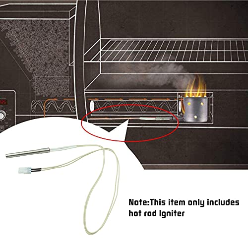 MENSI 120Volt Fire Burn Pot and Hot Rod Igniter Replacement Parts with Fuse Repair for Traeger and Most Pit Boss Pellet Grill Burner Ignitor Burner Kit (Igniter with Burn Pot)