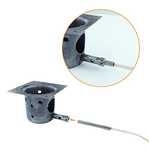 MENSI 120Volt Fire Burn Pot and Hot Rod Igniter Replacement Parts with Fuse Repair for Traeger and Most Pit Boss Pellet Grill Burner Ignitor Burner Kit (Igniter with Burn Pot)