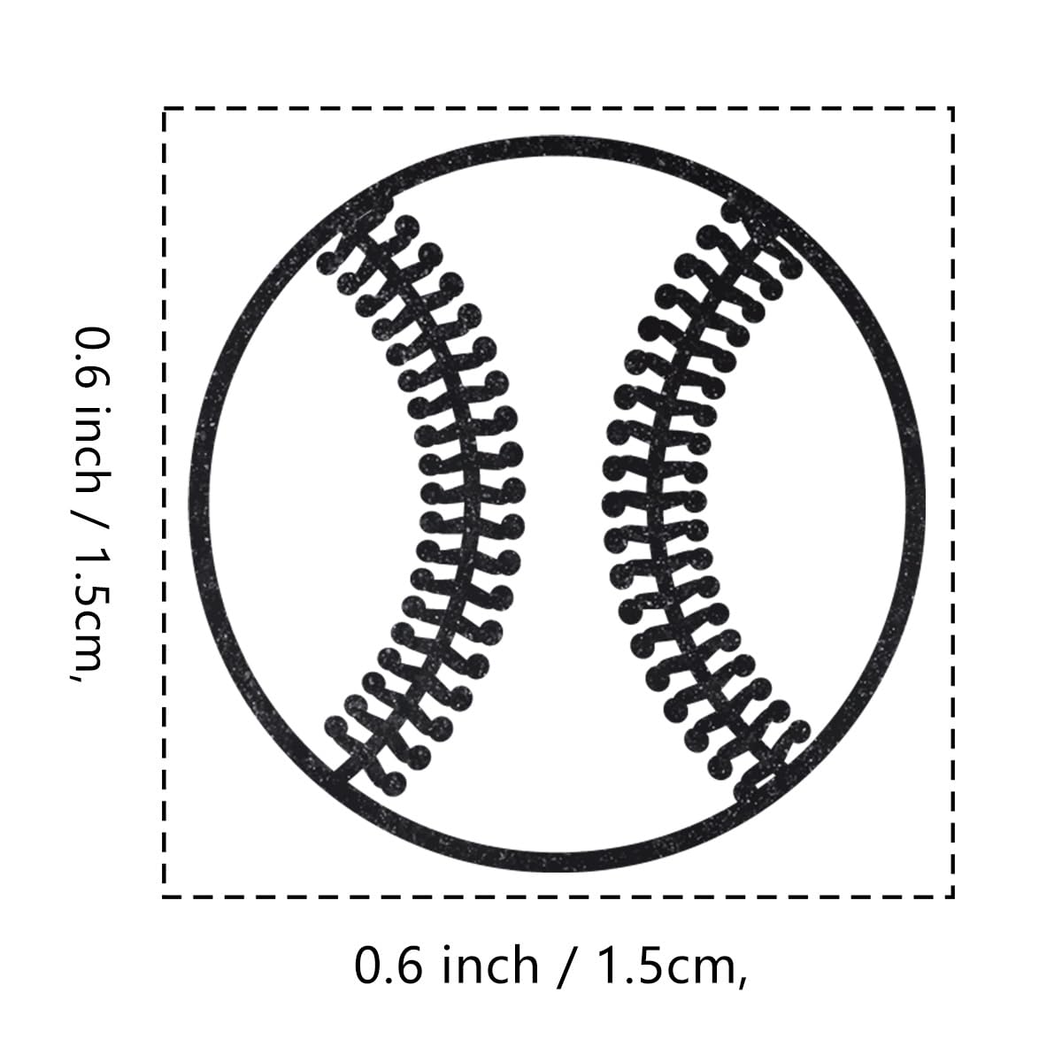 Baseball Rubber Stamp, 3/5 Inch Small Mini Stamp for Scrapbooking Card Making Planner