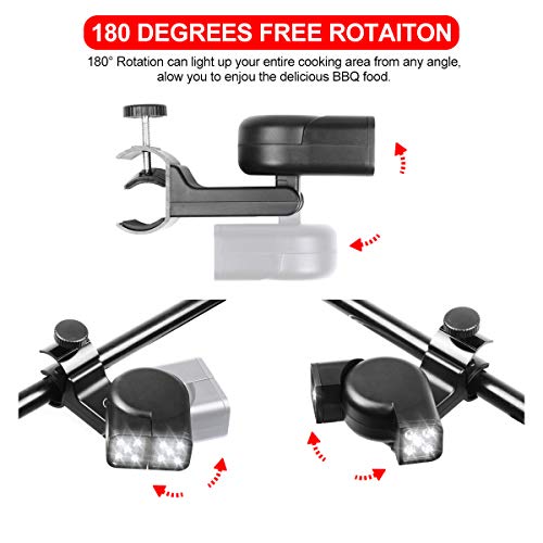 Barbecue Grill Light,Touch Switch With 10 super bright LED lights, which can be rotated at multiple angles,Waterproof & Heat Resistant for Gas/Charcoal/Electric Grill Working/Reading/Camping/BBQ Pit