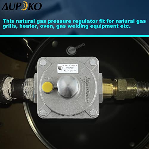 Aupoko 3/4" Natural Gas Pressure Regulator, Interchange Pressure Regulator with 3/4" FNPT Thread Fits Natural Gas and Liquefied Gas, NG 4" WC Out/LPG 10" WC Out