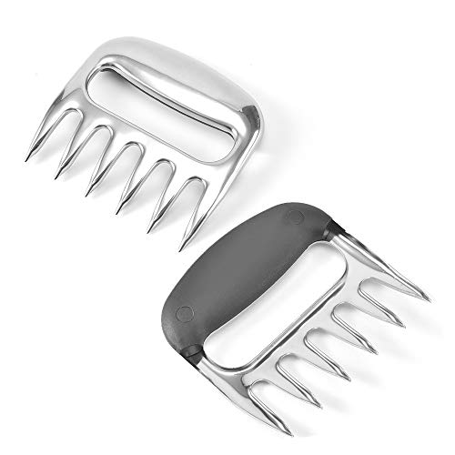 Bear clawïŒ barbecue meat mincerïŒMeat Separator, stainless steel wire drawing meat mincer-barbecue and barbecue utensils, Meat Claws,Meat Shredder ClawsïŒShred and Cut MeatsïŒa set of 2