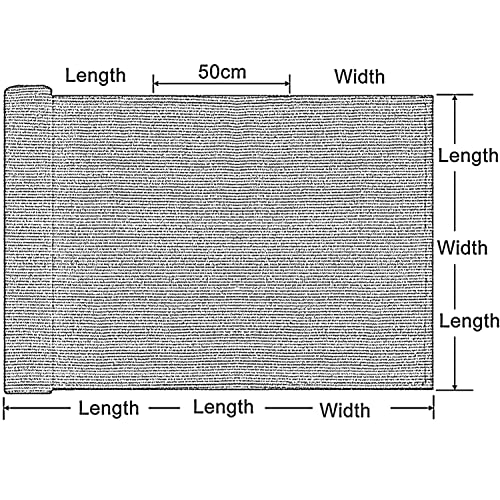 WUZMING Balcony Privacy Screen, Weatherproof UV Protection with Eyelet for Outdoor Deck Garden Fence, Including Rope and Cable Ties (Color : Gray, Size : 90x500cm)