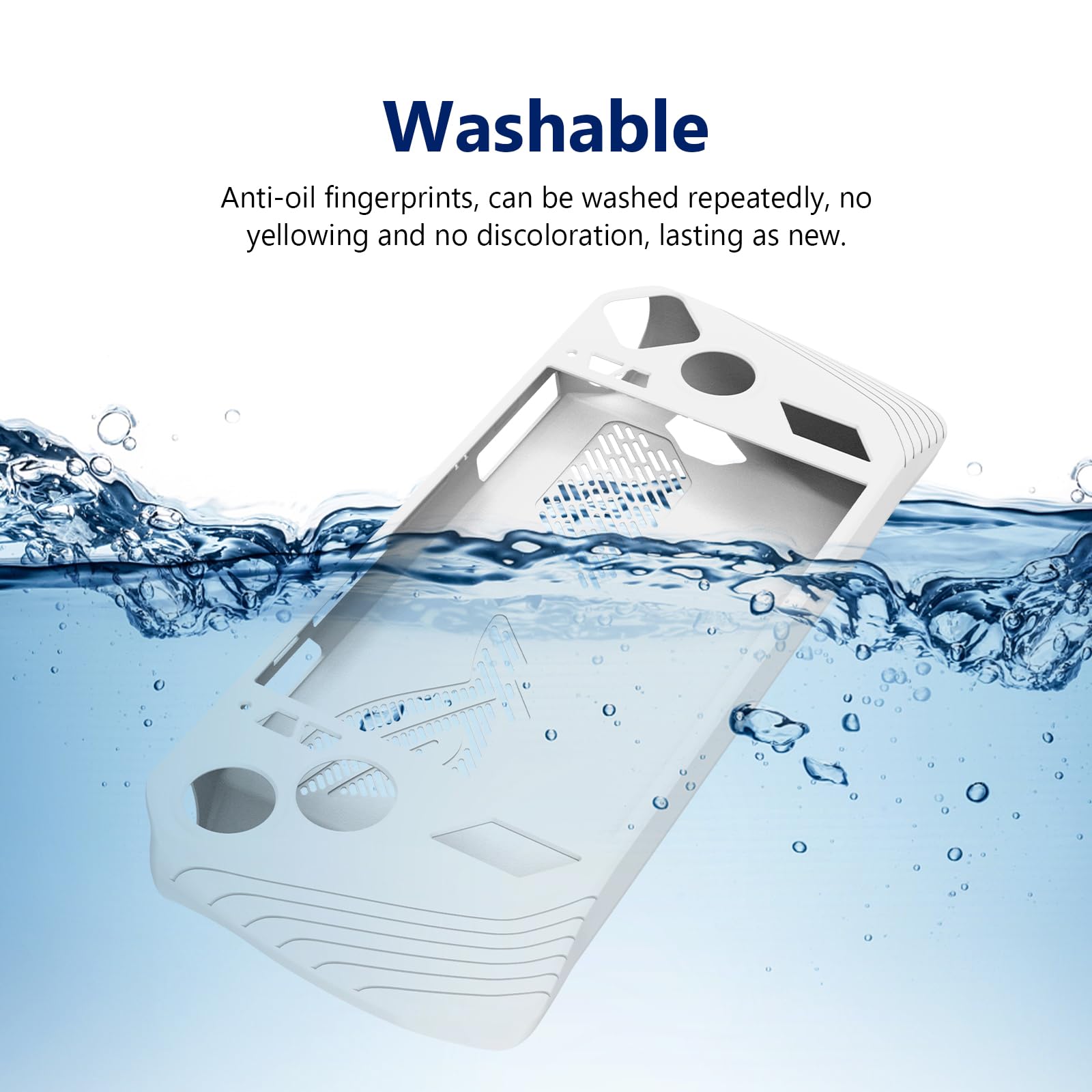 Writiany Protective Silicone Case for 2023 ASUS ROG Ally Game Console Drop-Proof Case for 2023 ASUS Rog Ally Handheld Case (White)