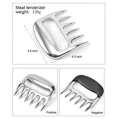 Bear claw, barbecue meat mincer,Meat Separator, stainless steel wire drawing meat mincer-barbecue and barbecue utensils, Meat Claws,Meat Shredder Claws,Shred and Cut Meats,a set of 2