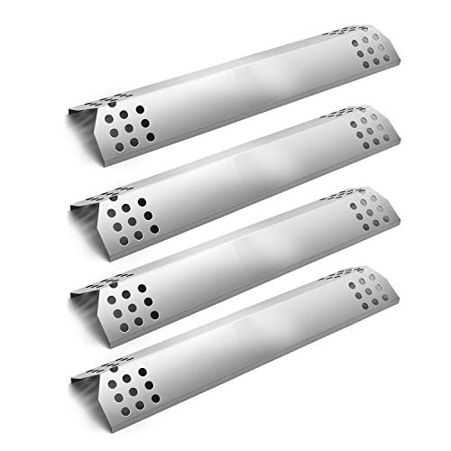 Hongso 14 7/8" Stainless Steel Heat Plates Tent Shield Replacement Parts for Master Forge 1010037 Gas Grill Model, 3 1/4" Wide Burner Covers Flavorizer Bars, 4-Pack, SPZ3714