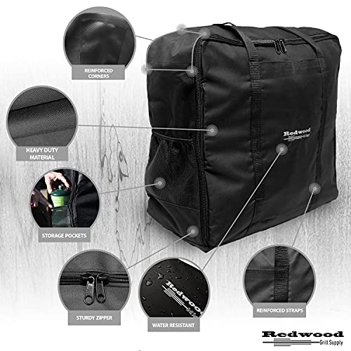 Portable 22" Hooded Griddle Carry Bag for Blackstone 22 Inch Griddle and Similar Table Top Grills, Includes Deluxe Storage Pockets for BBQ Toolkit Accessories, Utensils and Squeeze Bottles