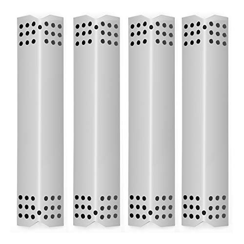 Hongso 14 7/8" Stainless Steel Heat Plates Tent Shield Replacement Parts for Master Forge 1010037 Gas Grill Model, 3 1/4" Wide Burner Covers Flavorizer Bars, 4-Pack, SPZ3714