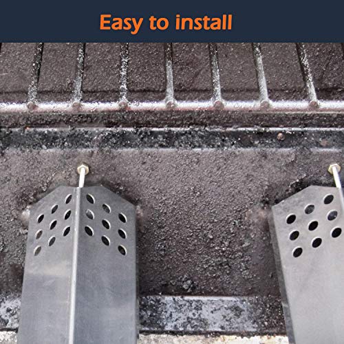 Hongso 14 7/8" Stainless Steel Heat Plates Tent Shield Replacement Parts for Master Forge 1010037 Gas Grill Model, 3 1/4" Wide Burner Covers Flavorizer Bars, 4-Pack, SPZ3714