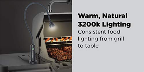 NextLED NT-7728 Ultimate LED BBQ Magnetic Outdoor Grill Light, 24 Inch Flexible Neck with Ultra Strong Base, Barbeque Light for Grilling, Heat & Water Resistant, Warm Even Light, Cast Aluminum