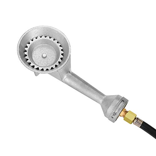 WADEO High Pressure Cast-Iron Propane Burner Head, Gas Burner Head with Propane Orifice Connector Brass Tube Fitting 3/8" Flare x 1/8" Mnpt
