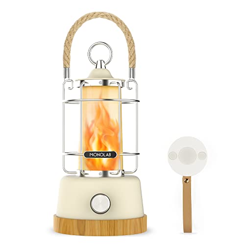 LED Vintage Camping Lantern Flickering Flame, USB Rechargeable with Remote Control, Waterproof Outdoor Hanging Lantern, Decorative lamp for Camping Outdoor, Hurricane Emergency, Party
