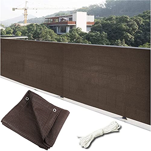 ALBN Balcony Privacy Screen Height 110cm/120cm Fence Windscreen HDPE Weather-Resistant for Outdoor, Backyard, Patio, Balcony Covering, with Eyelet (Color : Brown, Size : 110x250cm)