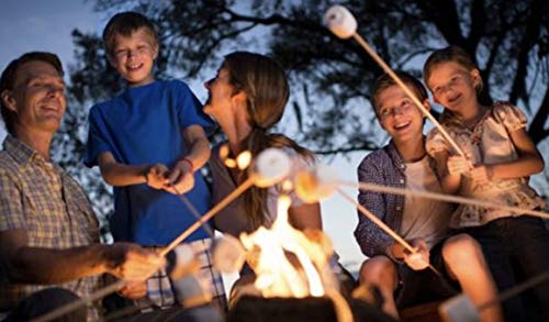 FIREPIT STIX 100 pk | Bamboo Marshmallow ROASTING STICKS | 36" Long 5"mm Thick Extra Long Heavy Duty | Semi-Dulled Point | Wooden BBQ S'Mores Hot Dog Skewer | Great for Parties (100 pack)