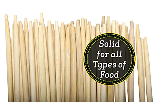 FIREPIT STIX 100 pk | Bamboo Marshmallow ROASTING STICKS | 36" Long 5"mm Thick Extra Long Heavy Duty | Semi-Dulled Point | Wooden BBQ S'Mores Hot Dog Skewer | Great for Parties (100 pack)