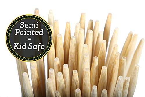 FIREPIT STIX 100 pk | Bamboo Marshmallow ROASTING STICKS | 36" Long 5"mm Thick Extra Long Heavy Duty | Semi-Dulled Point | Wooden BBQ S'Mores Hot Dog Skewer | Great for Parties (100 pack)