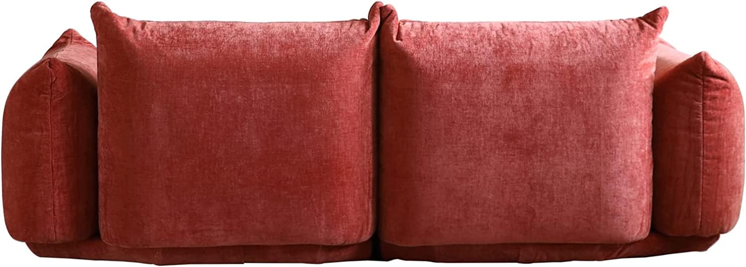 JACH Mid-Century Modern Comfy Loveseat Sofa, Chenille Couch Deep Love Seat Couches with Thick Cushion, 77" Plush Sofas Furniture for Small Spaces Living Room Bedroom Office Apartment, Red