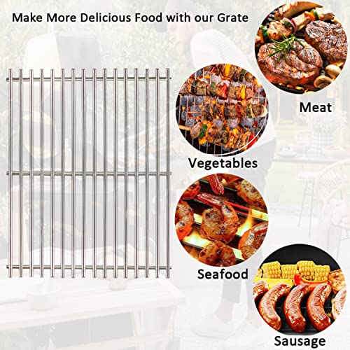 FORYEYC 7639 17.3 Inch Cooking Grates for Weber Spirit 300 and II 300 Series E310 E320 E330 S310 S320 S330, 7638 Stainless Steel Grill Grids for Spirit 700, Genesis Silver Gold B & C, Platinum B & C