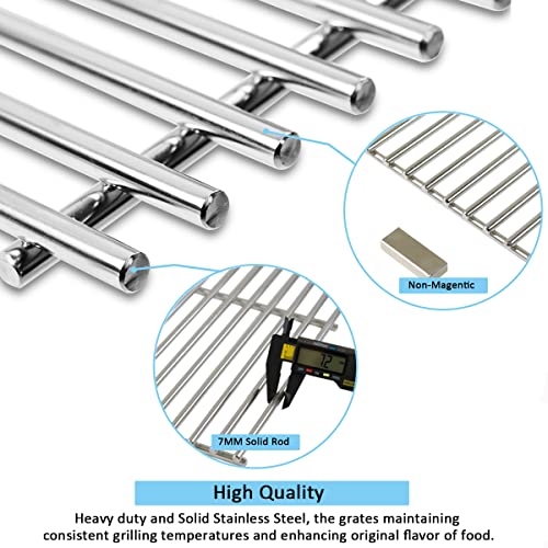 FORYEYC 7639 17.3 Inch Cooking Grates for Weber Spirit 300 and II 300 Series E310 E320 E330 S310 S320 S330, 7638 Stainless Steel Grill Grids for Spirit 700, Genesis Silver Gold B & C, Platinum B & C