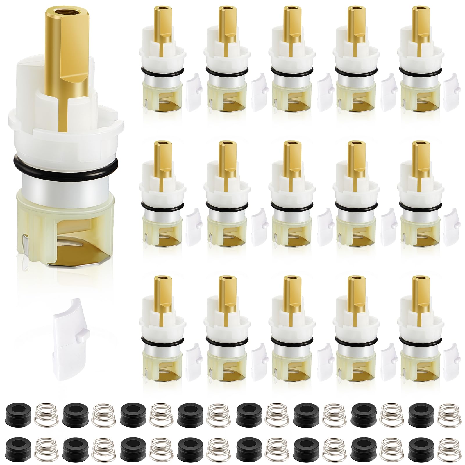 Honoson 16 Pieces Rp25513 Faucet Stem Replacement Faucet Repair Kit with Rp4993 Seat and Spring, 8 Cartridge for Bathroom Kitchen Lavatory