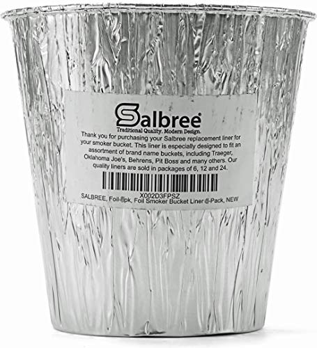 Smoker Bucket Drip Foil Liner Tray for Catching Grease, Compatible with Traeger, Oklahoma Joe, Behrens, Pitboss, Green Mountain, Pit Boss & Other Grill Bucket Accessories for Pro Pellet Oklahoma Joe's (12pk, 5.75 x 5.75 inches)