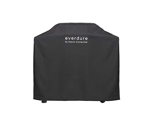 Everdure Grill Cover for Force 2-Burner Propane Gas Grill, Long Cover with Durable Velcro Straps, Waterproof Lining and 4 Season BBQ Grill Protection, Black, 46.3”L x 29.3”W x 42”H