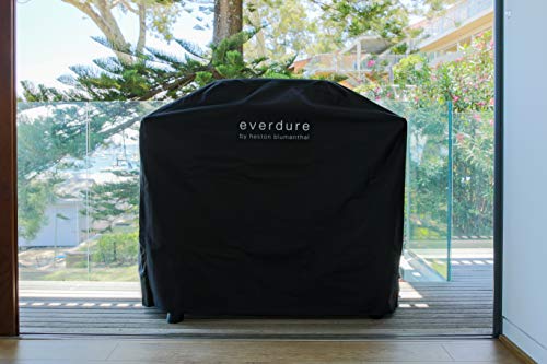 Everdure Grill Cover for Force 2-Burner Propane Gas Grill, Long Cover with Durable Velcro Straps, Waterproof Lining and 4 Season BBQ Grill Protection, Black, 46.3”L x 29.3”W x 42”H