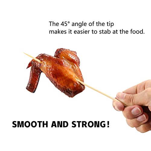 200 PCS Bamboo Skewers, 8 Inch Wooden Skewer for Appetizers, Fruit, Kebabs, Grilling Barbecue, Mini Burger, Sausage, Cocktail Picks for Drinks, Long Toothpicks, Food Sticks Natural, Kitchen Gadget