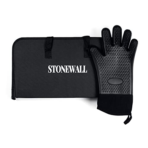 Stonewall Barbecue Grill Tool Set - Stainless Steel - Strong Durable Design - Heat Resistant Glove & Utensils - Thermometer, Meat Injector, Kebabs, & Corn Skewers - Perfect for Smokers & Grills