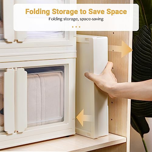 Homde 3 Pack Closet Organizer Stackable + 2 Pack Storage Bins 57.8QT with Lids and Wheels