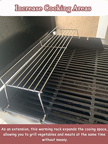 QuliMetal 17.5" 304 Stainless Steel Flavor Bars, Heat Deflector and Warming Rack for Weber Genesis 300 E310 E320 E330 S310 S330 (with Front Control Knobs)