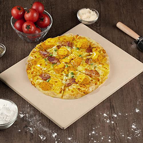 Yumhouse Pizza Stone for Oven and Grill Rectangular, Large Cooking Stone Includes Free Plastic Scraper, Durable and Safe Cordierite Baking Stone Heavy Duty for Pizza,Bread,Pie,BBQ(15βΓ12β)