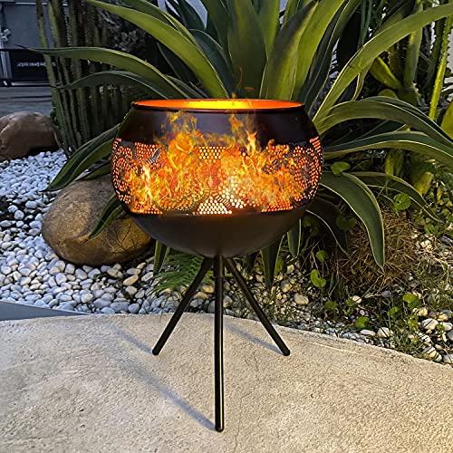 Solar Fire Pit Lantern, Candle Flickering Flame Lights Outdooor Waterproof Garden Torch Lights with Solar Powered LED Flickering Tabletop Lamp Decor for Table Patio Pathway Yard Landscape Decoration