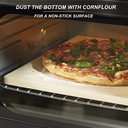 Yumhouse Pizza Stone for Oven and Grill Rectangular, Large Cooking Stone Includes Free Plastic Scraper, Durable and Safe Cordierite Baking Stone Heavy Duty for Pizza,Bread,Pie,BBQ(15βΓ12β)