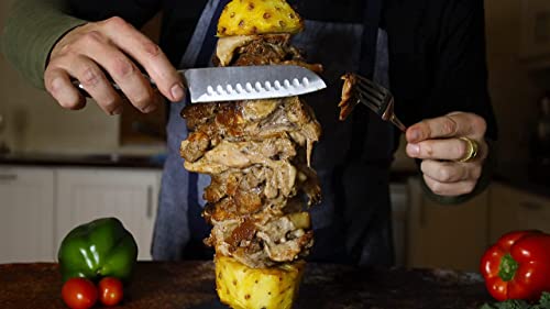 Kütral Vertical Skewer, Shawarma stand (9- and 12-Inches spike) Brazilian Skewer for Tacos Al Pastor,This Vertical Barbeque Grilling Rack Comes with Silicone Basting Brush
