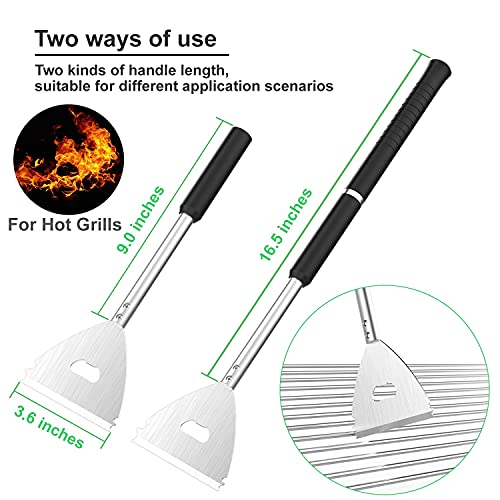 TANiCOO Stainless Steel 19.85" Griddle Scraper, Extra Length Grill Scraper,Slant Edge Grill Spatula,Fit for Teppanyaki Flat Top and Works with Most Hot Grill Grates