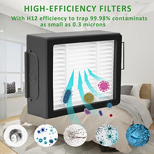 Filters Replacement Fit for iRobot Roomba E I & J Series i7 i7+/plus i3 i3+ i4 i6 i6+ i8 i8+ E5 E6 E7 Vacuum Cleaner（4 Pack）