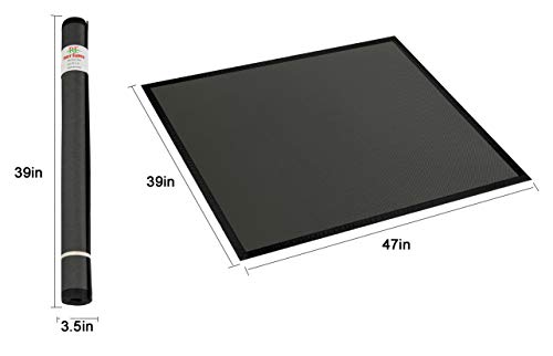 Rosy Earth Flame Retardant Mat Under The Grill, Charcoal Grills, Gas Grills, Electric Grills to Protect The Deck Terrace Floor 39"*47"