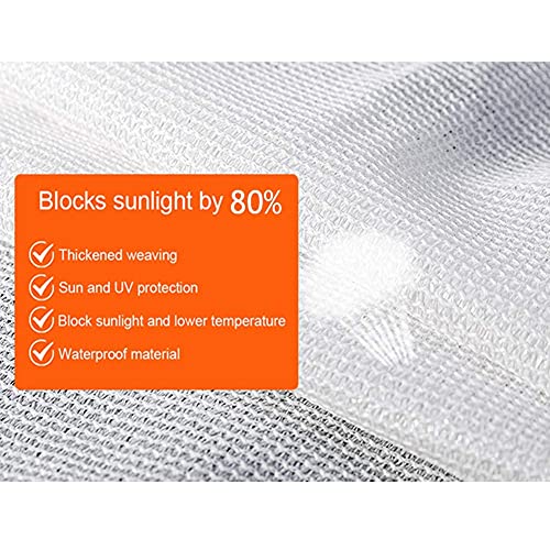 ALBN-Shading net Patio Shade Netting HDPE UV Protection with Eyelet Fits Outdoor Balcony Garden Plant Cover (Color : White, Size : 2x4m)
