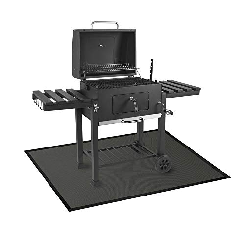 Rosy Earth Flame Retardant Mat Under The Grill, Charcoal Grills, Gas Grills, Electric Grills to Protect The Deck Terrace Floor 39"*47"