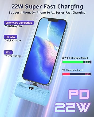 GIN FOXI Portable Charger for iPhone, Fast Charging (22W) LCD Digital Display Cute Power Bank, Portable Phone Charger Battery Pack for iPhone 14/14 Plus/13/13 Pro Max/12/11/8