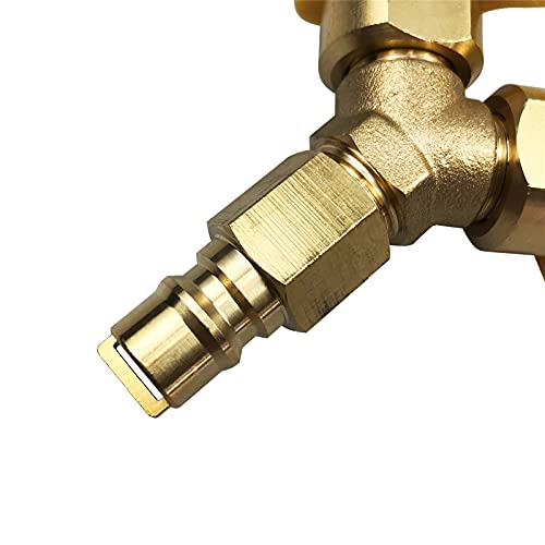 iRomehony 3/8 Inch Y-Splitter Natural Gas Quick Connect Adapter Replacement for Weber Natural Gas Grill,Generator,Patio Heater,Pizza Oven, Patio Firepit,etc