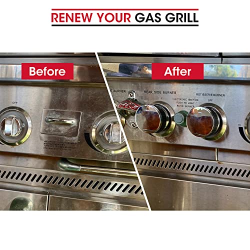 Unicook Grill Control Knob, 4 Pack Gas Burner Replacement Knobs, Chrome Plated Plastic with Nonslip Grip, Fits BBQ Gas Grills with D Shaped Valve Stem, Including 4 Knobs and 12 Adaptors