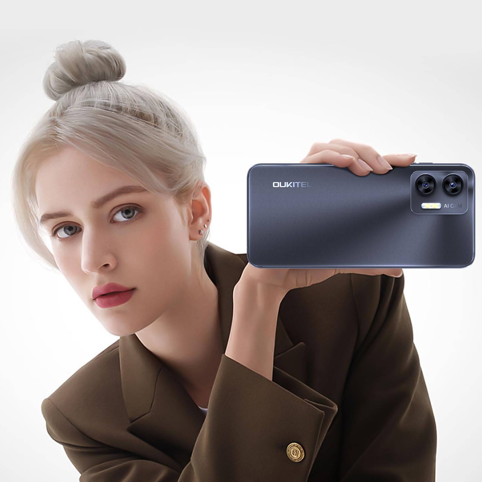 OUKITEL C35 - Android Phone, 24GB RAM+256GB ROM Unlocked Android 13 Phones, 50MP+8MP Camera, 6.56" HD+ Display Cell Phone, 5150mAh Battery Smartphone, 4G Dual SIM, Fingerprint Unlock/Face ID/GPS