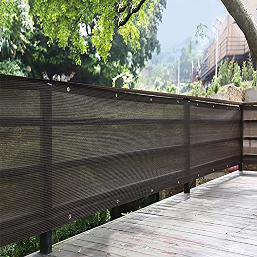 WUZMING Balcony Privacy Screen, Outdoor Yard Wall Fence Privacy Protection Net Weatherproof UV Protection, with Rope and Cable Ties (Color : Brown, Size : 70x460cm)